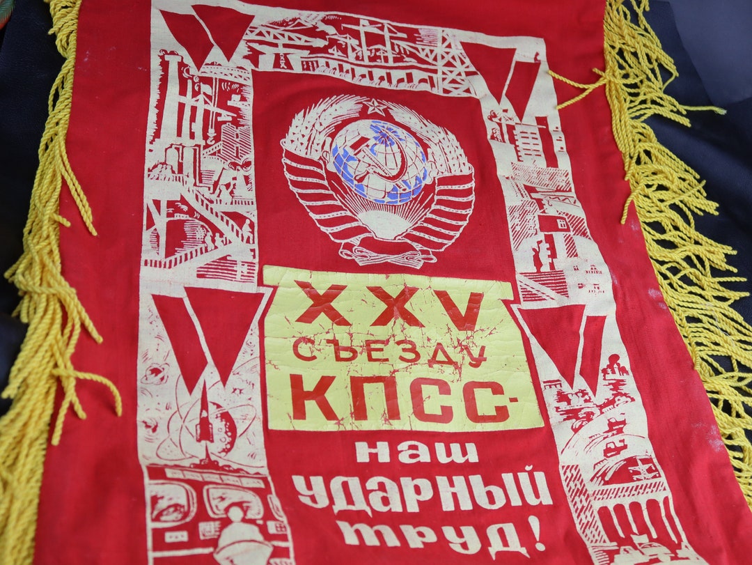 1976 Vintage Communist Pennant, Soviet Lenin Communist Pendant, Wall ...