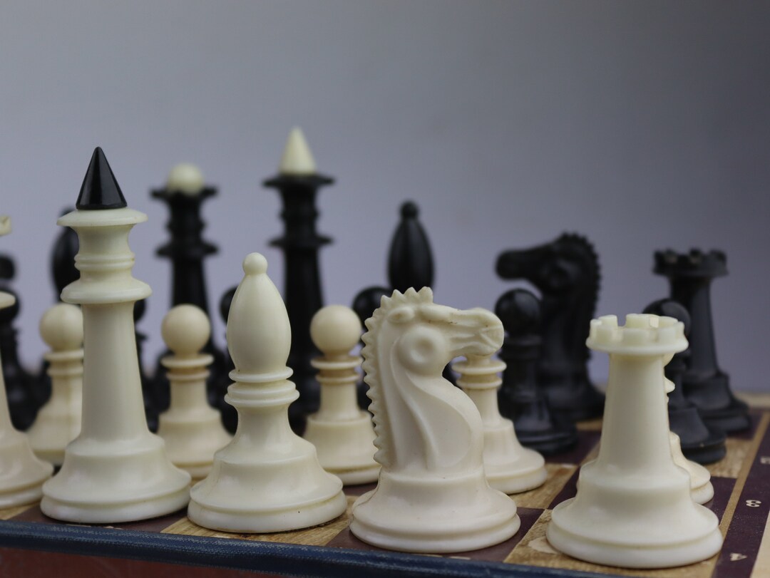 Vintage Plastic Chess Pieces, Soviet Chess Set, Old Chess, Antique ...