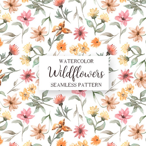 Floral Digital Paper Watercolor Scrapbook Papers Seamless | Etsy