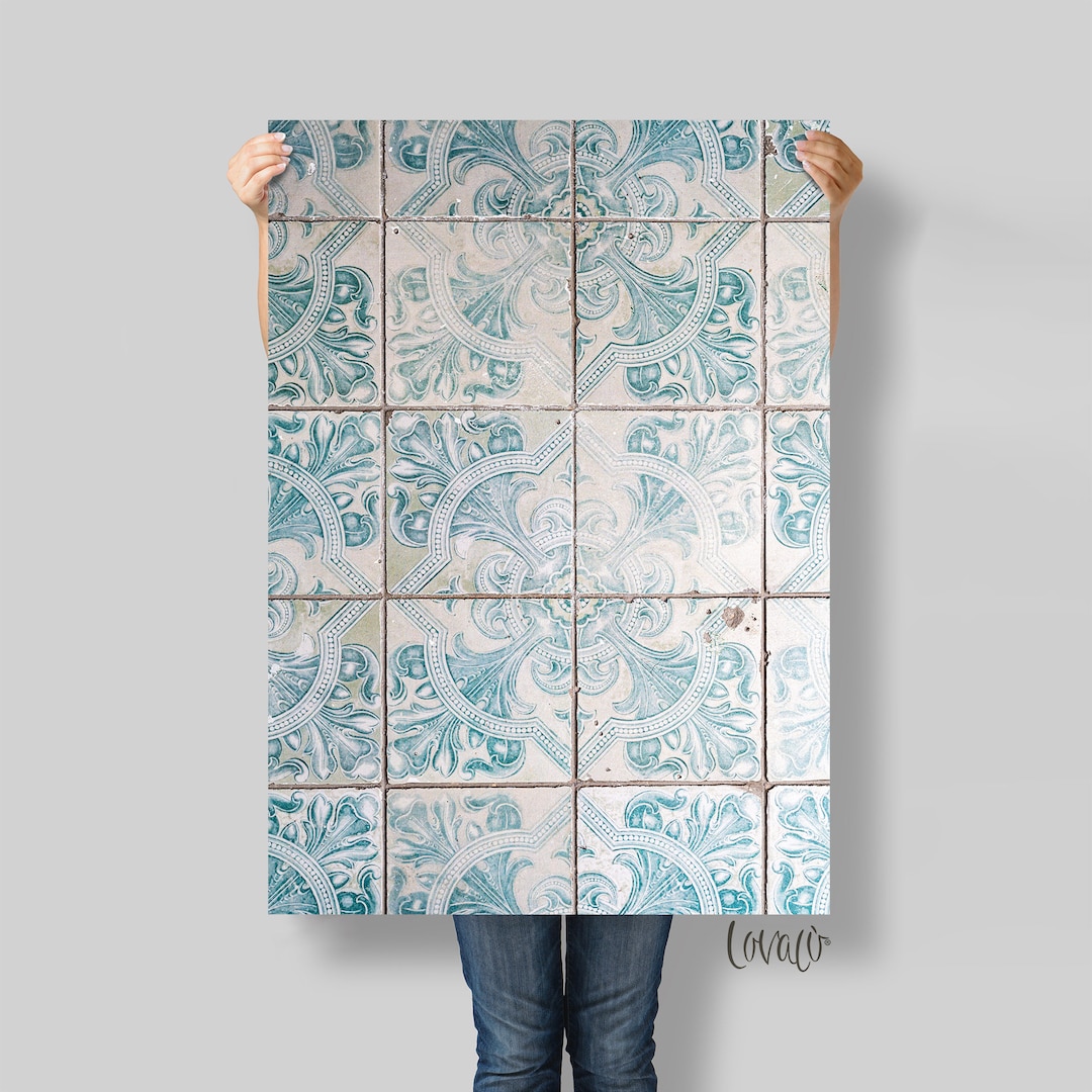 Light Blue Tile Photography Backdrop: Waterproof Vinyl Flat Lay - Etsy