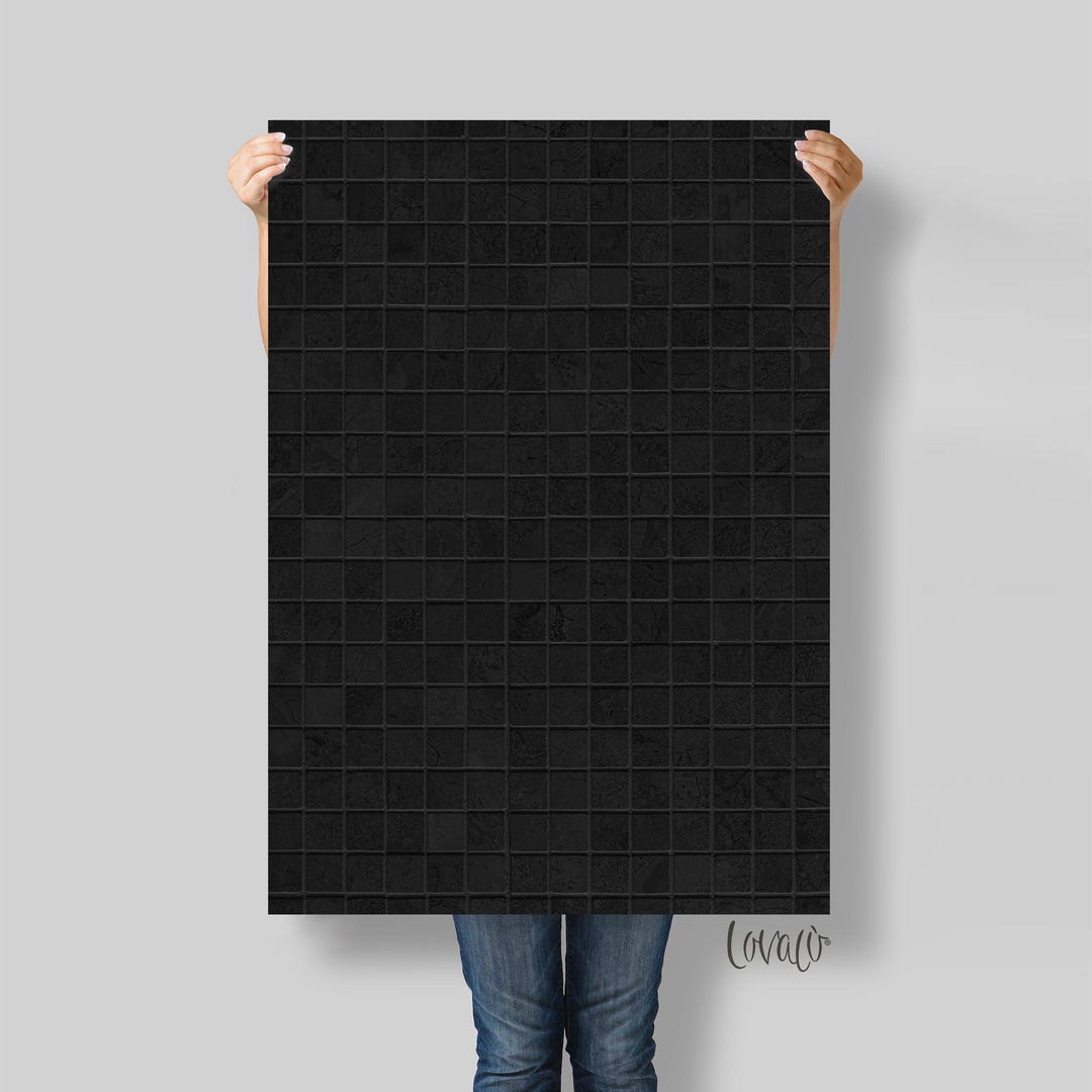 Black Tile Photography Backdrop: Waterproof Flat Lay Vinyl (28x40 ...