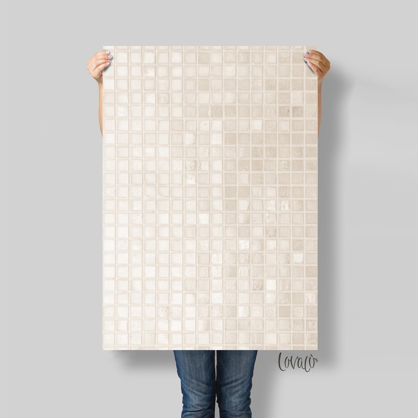 Beige Mosaic Tile Photography Backdrop: Glossy Flat Lay Styling Mat - Etsy