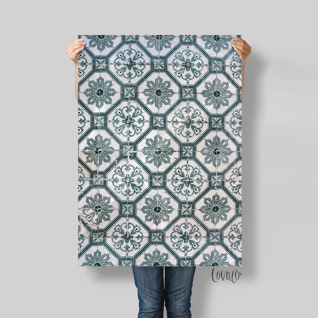 Antique Tile Photography Backdrop: Waterproof Vinyl Flat Lay Prop - Etsy