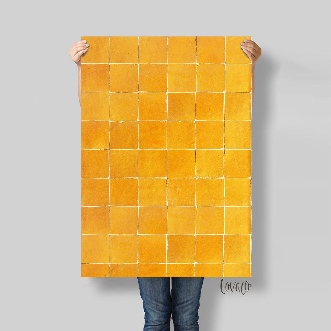 Yellow Zellige Tile Photography Backdrop – Moroccan Flat Lay Styling ...