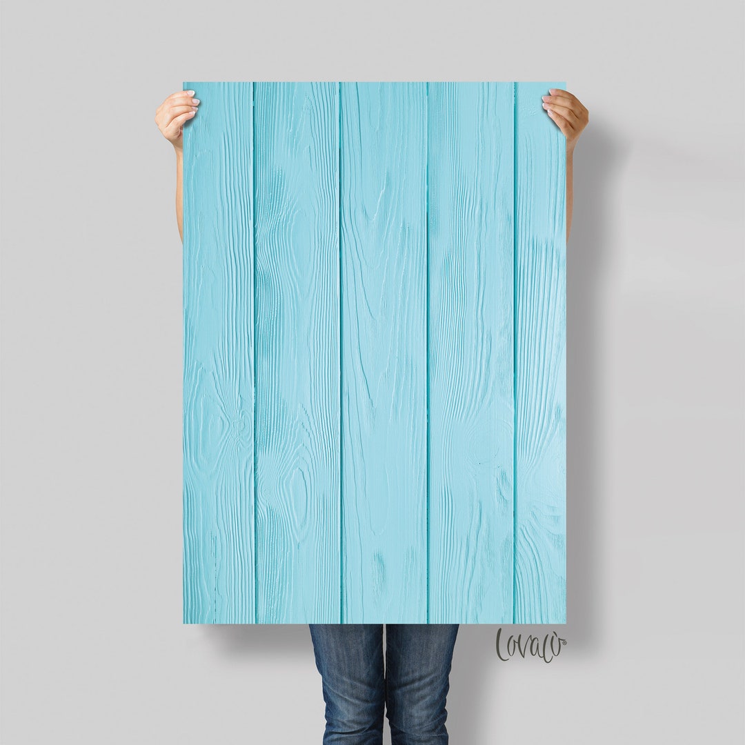 Light Blue Wood Vinyl Photo Backdrop for Newborn, Product, Instagram ...