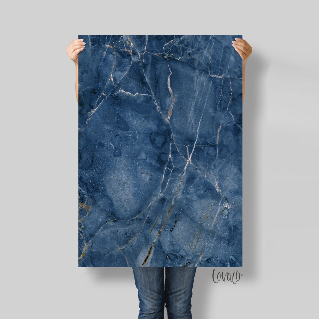 Vinyl Photography Backdrop Blue Marble for Product, Instagram, Flat Lay ...