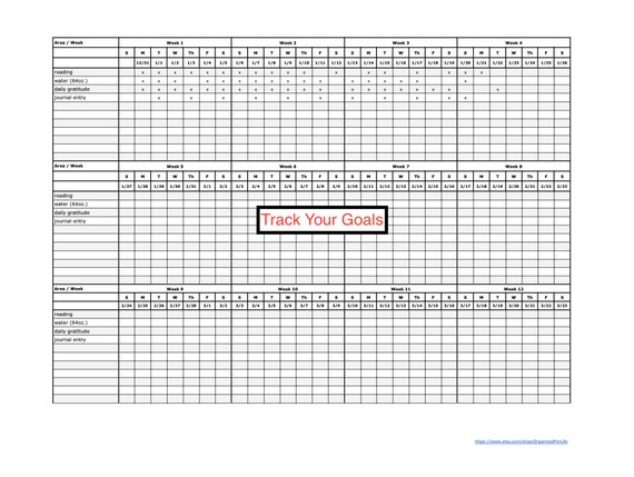 12-Week Habit Tracker | Etsy