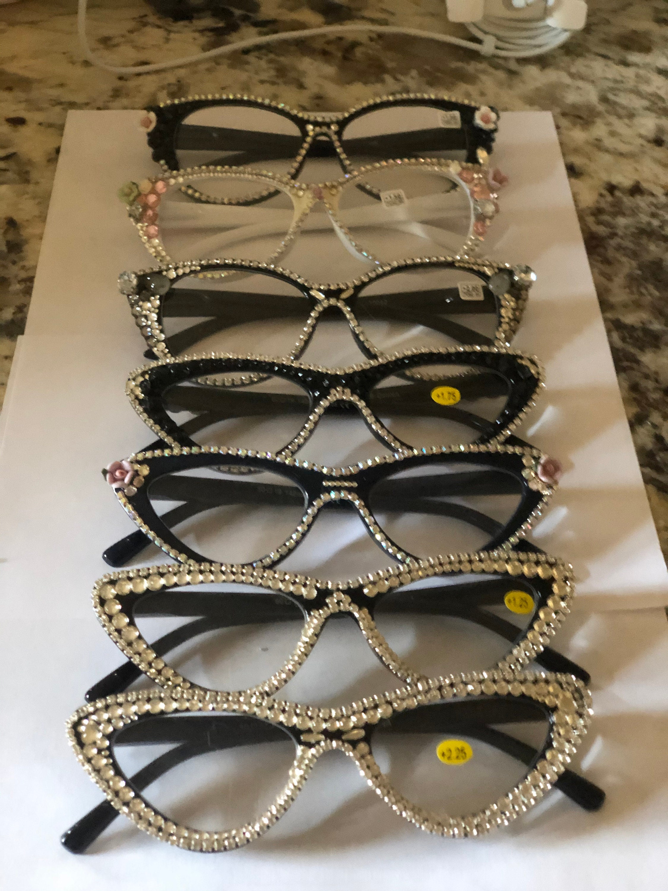 Rhinestone Reading Glasses Fun Funky And Gorgeous Etsy