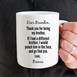 Personalized to My Dear Brother From Sibling Mug, Brother Coffee Mug ...