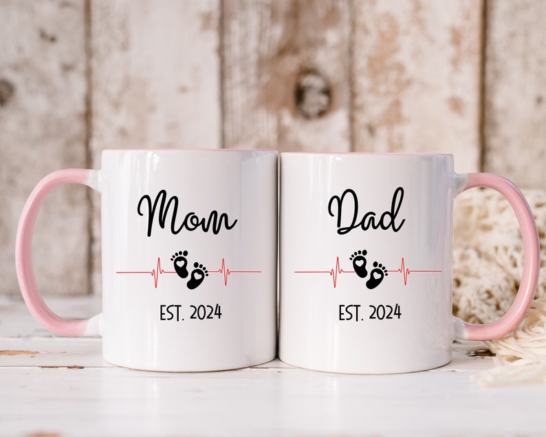 Parents to Be Mug Set, New Mom and Dad Mug Set, Gifts for Expecting ...