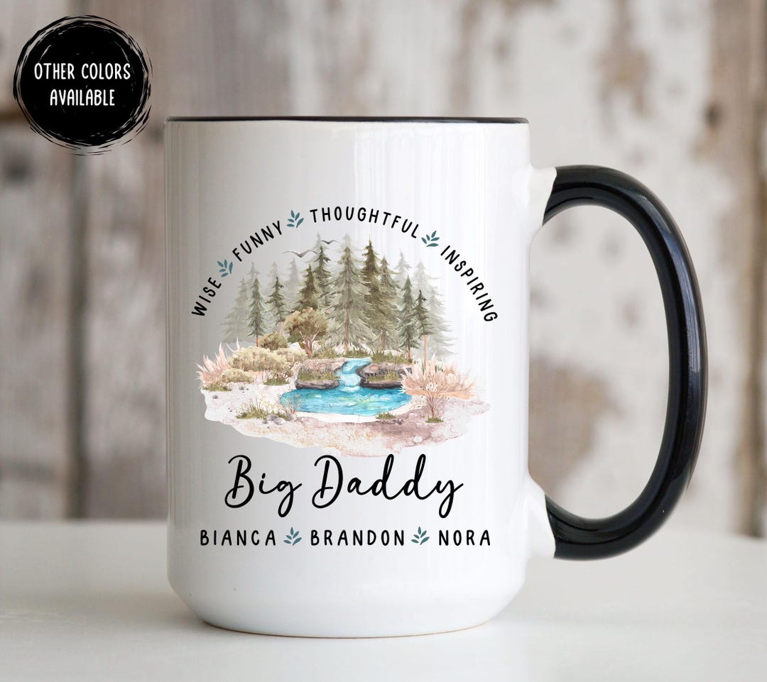 Big Daddy Mug With Grandkids Names, Personalized Grandpa Fathers Day ...