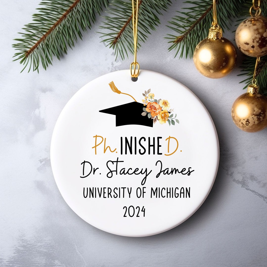 Personalized Phd Ornament, Phd Graduation Gift for Her Women, Custom ...