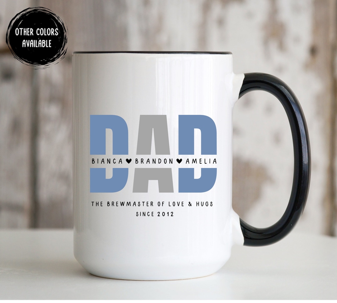 Dad Mug With Kids Names, Dad Gift From Kids, Personalized Dad Cup, Dad ...