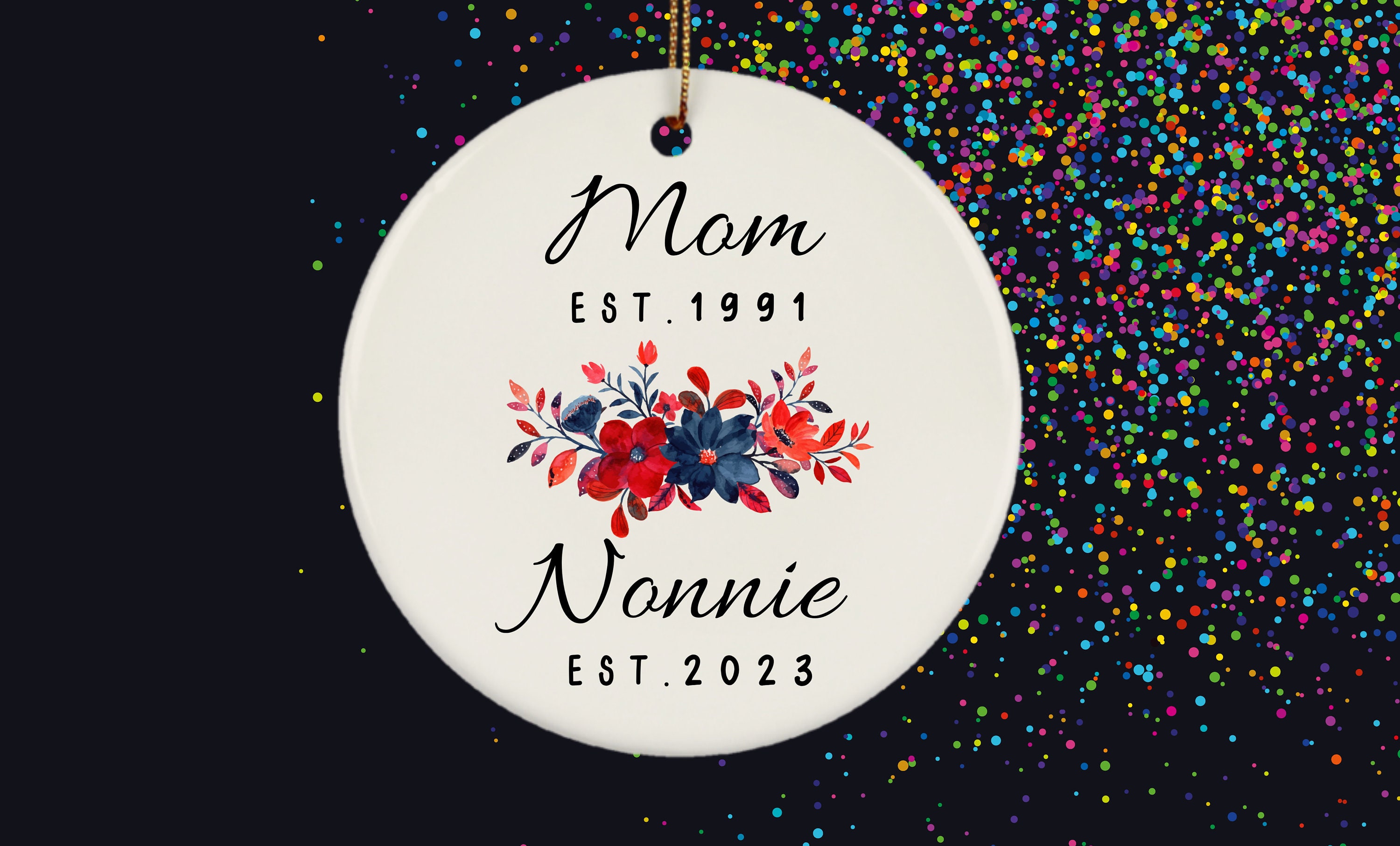 Nonnie Gifts Nana Est 2023 Ornament Personalized Nonnie - Etsy