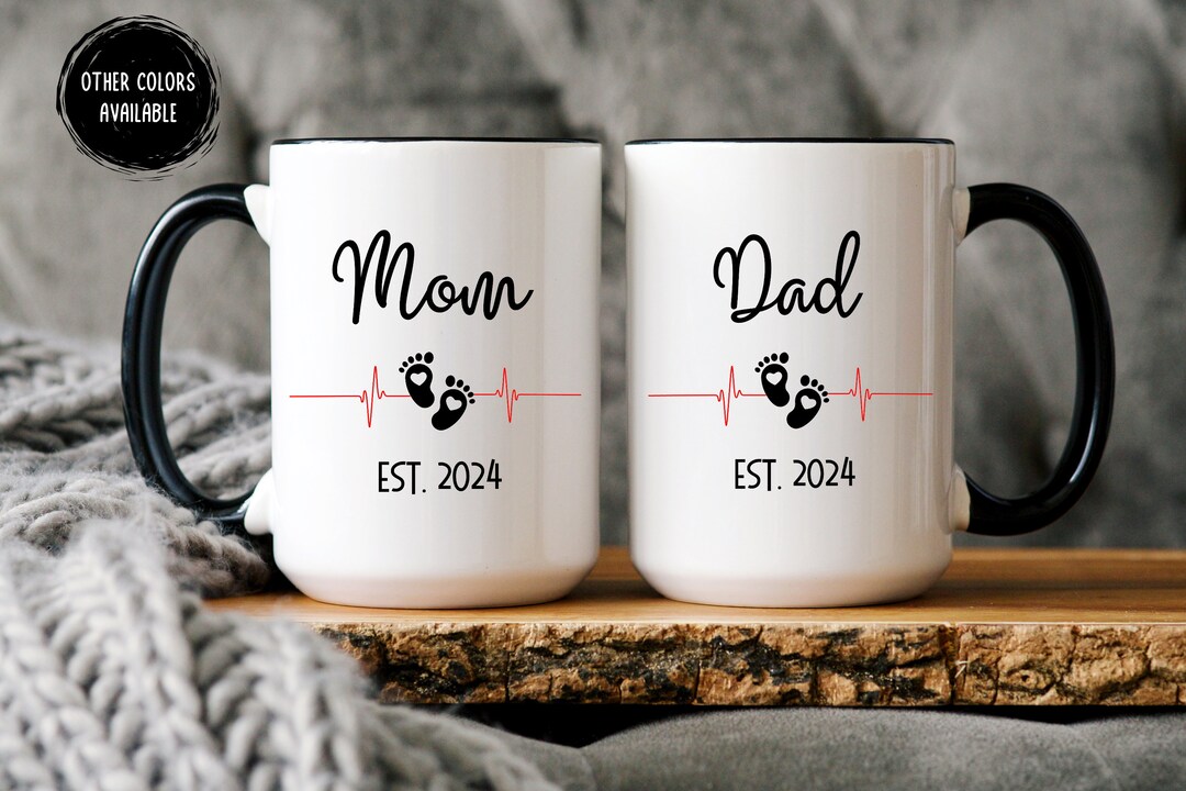 Parents to Be Mug Set, New Mom and Dad Mug Set, Gifts for Expecting ...
