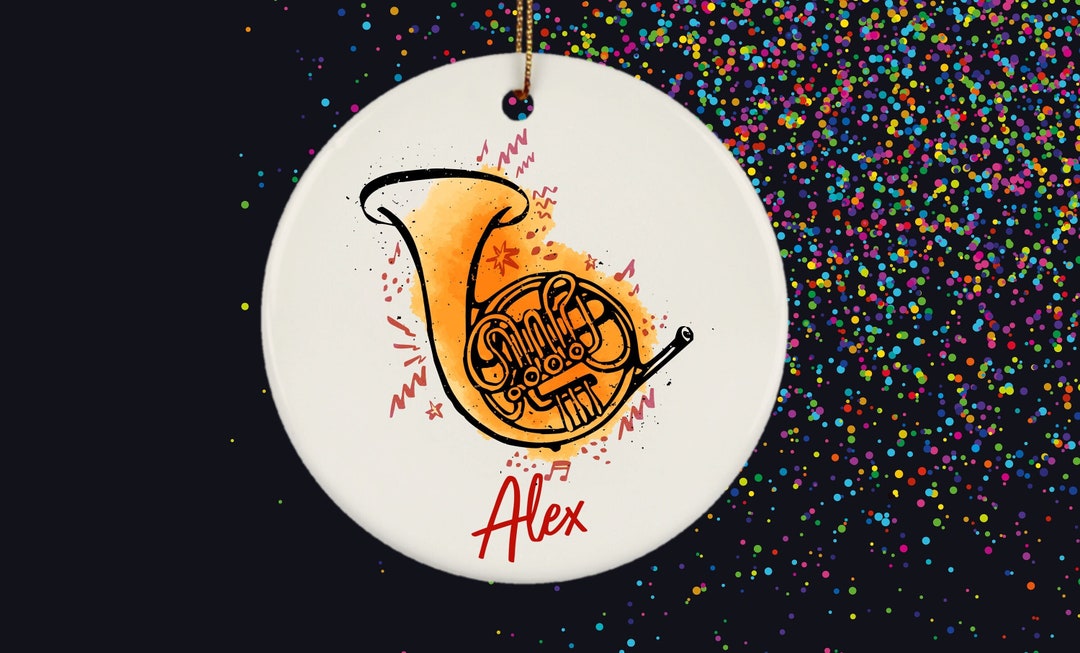 French Horn Player Gifts, Personalized French Horn Holiday Ornament ...