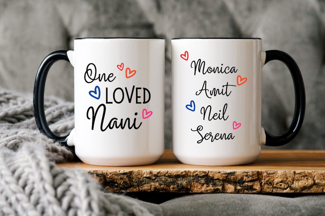 Nani Gifts for Nani With Grandkids Names One Loved Nani Indian Grandma ...