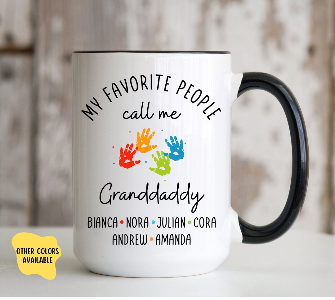Granddaddy Mug With Grandkids Names Personalized Granddaddy Gift for ...