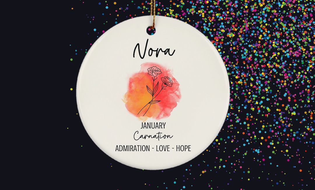 Personalized Birth Flower Birthday Ornament, Birth Flower Ornament With ...