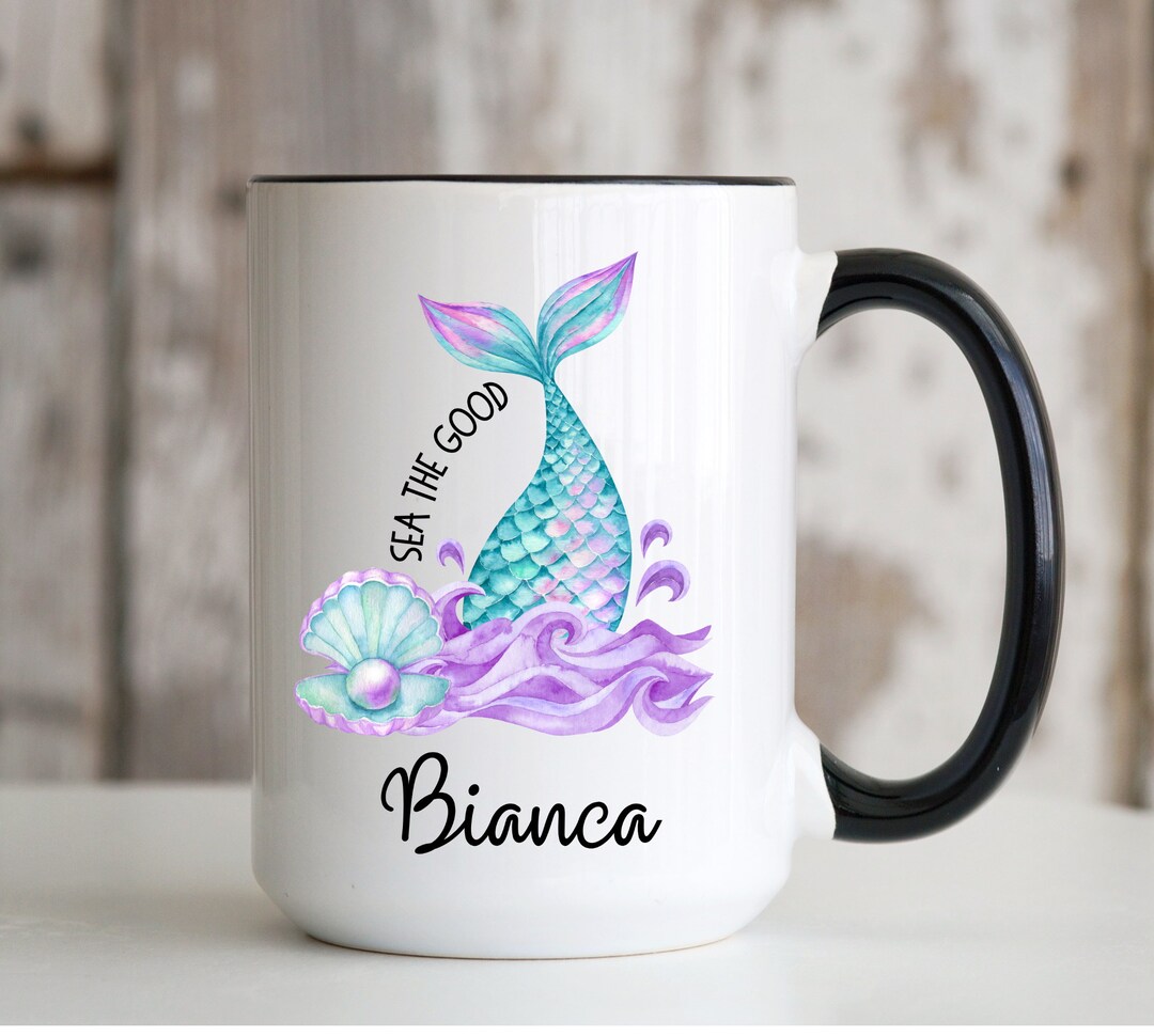 Mermaid Core Mug, Sea the Good Mermaid Mug, Mermaidcore Watercolor Cup ...