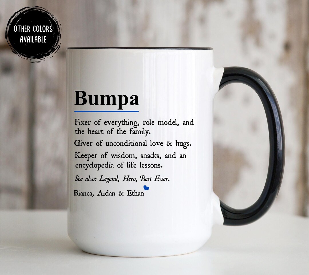 Personalized Bumpa Mug With Grandkids Names, Father's Day Custom Bumpa ...