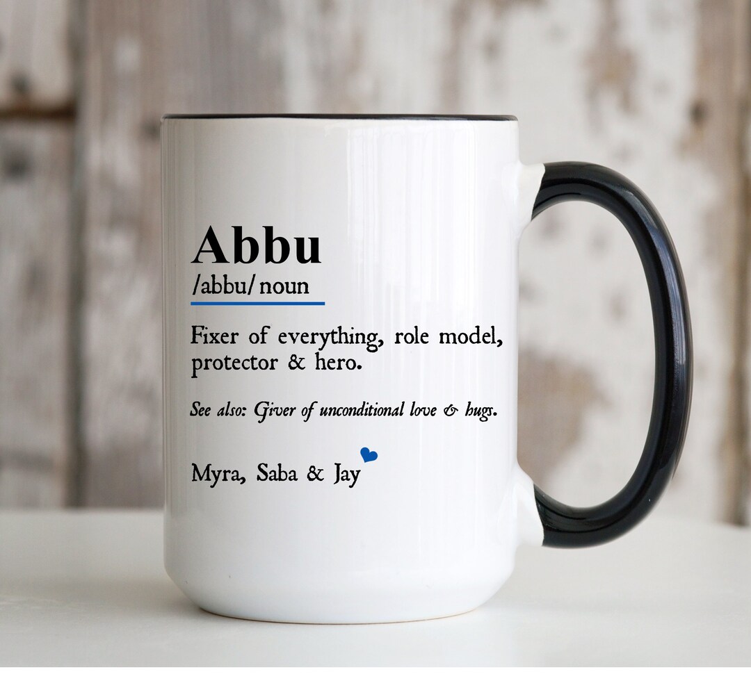 Personalized Abbu Gifts, Muslim Dad Mug, Gift for Muslim Dad, Father's ...