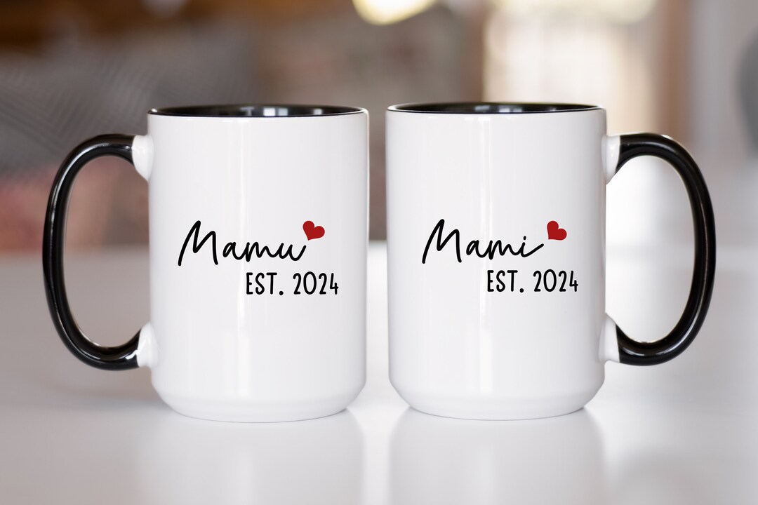 Mamu Mami Est 2024 Mug Set, Mamu Mami Mug Set South Asian Pregnancy ...