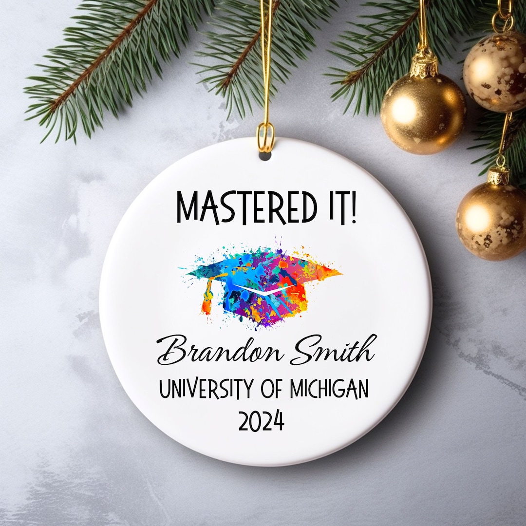 Masters Degree Ornament, Masters Degree Graduation Gift for Him Her ...