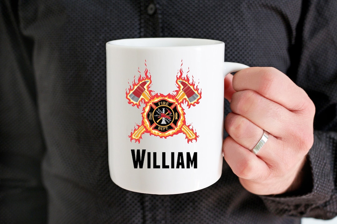 Personalized Firefighter Mug, Custom Fire Department Mug, Volunteer ...