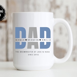 Dad Mug With Kids Names, Dad Gift From Kids, Personalized Dad Cup, Dad ...