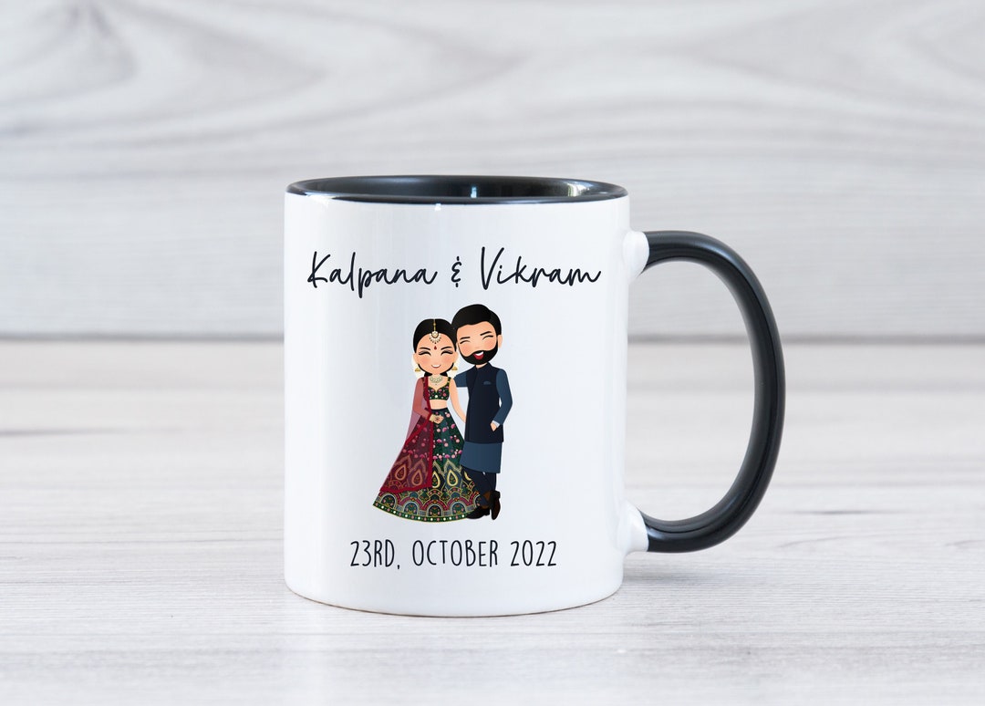 Indian Bride and Groom Mug Set, Indian Wedding Gifts Dulha Dulhan Asian ...