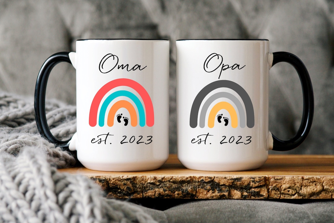 Oma Opa Mug Set, Oma Opa Coffee Mugs, Pregnancy Announcement German ...