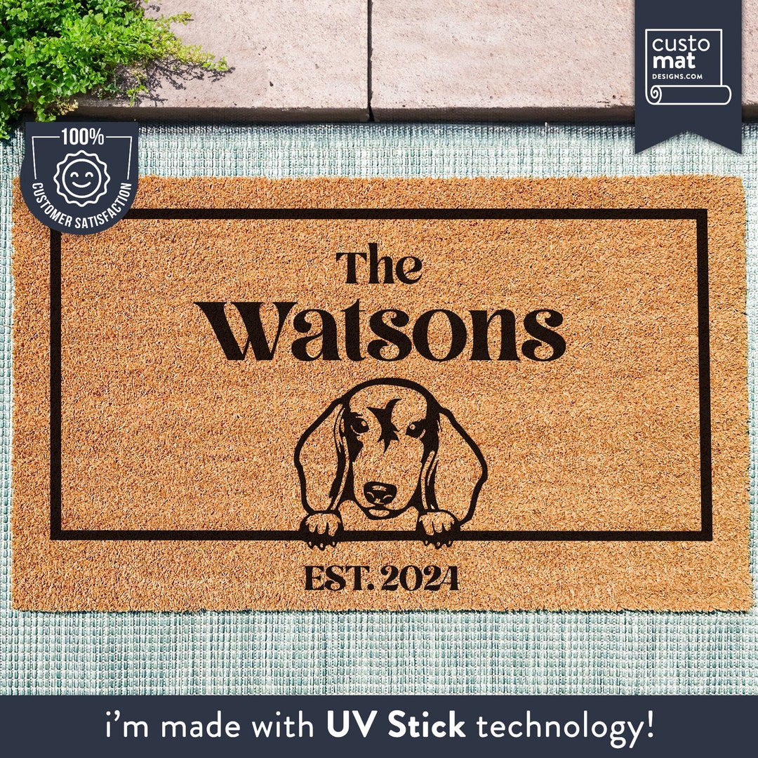 Dachshund Dog Door Mat - Wiener Dog Doormat- Custom Pet Breed - Sausage ...
