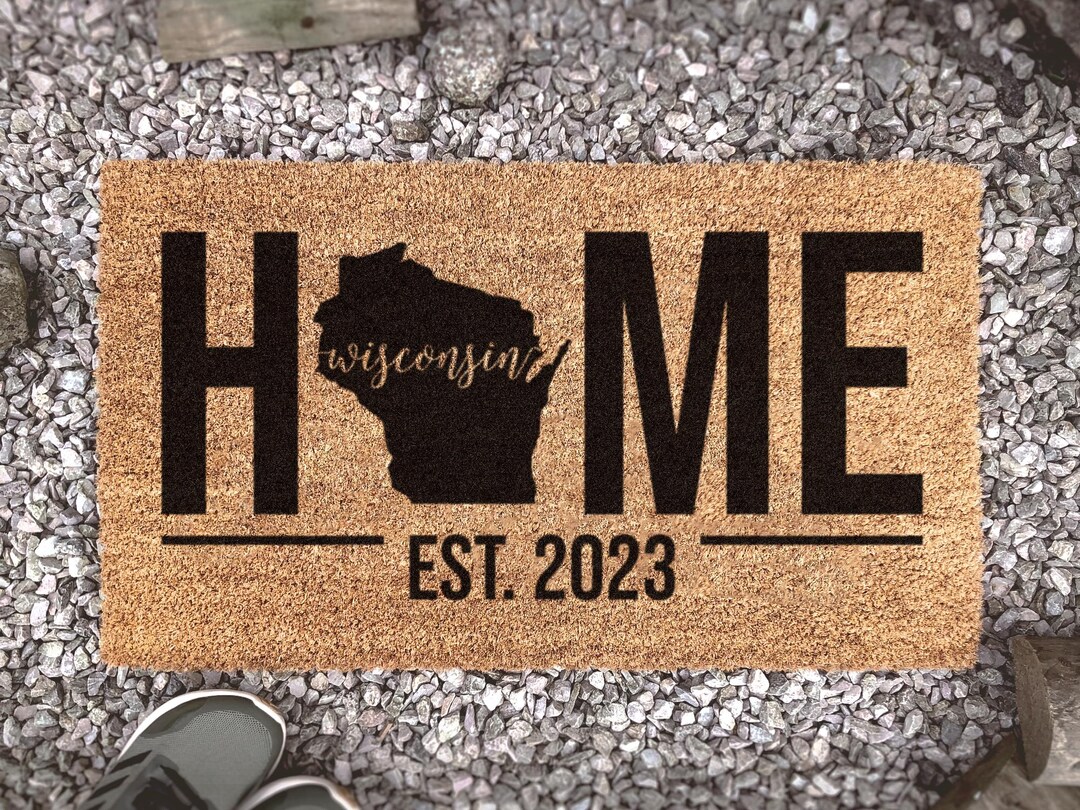 State Map - Wisconsin State Map - Personalized State Mat Rug - State ...