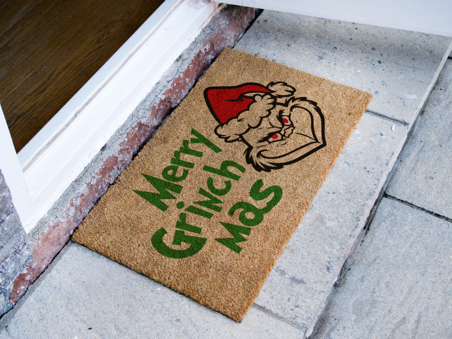 Grinch Home Decor - Grinch Doormat - Funny Holiday Doormat - Funny ...