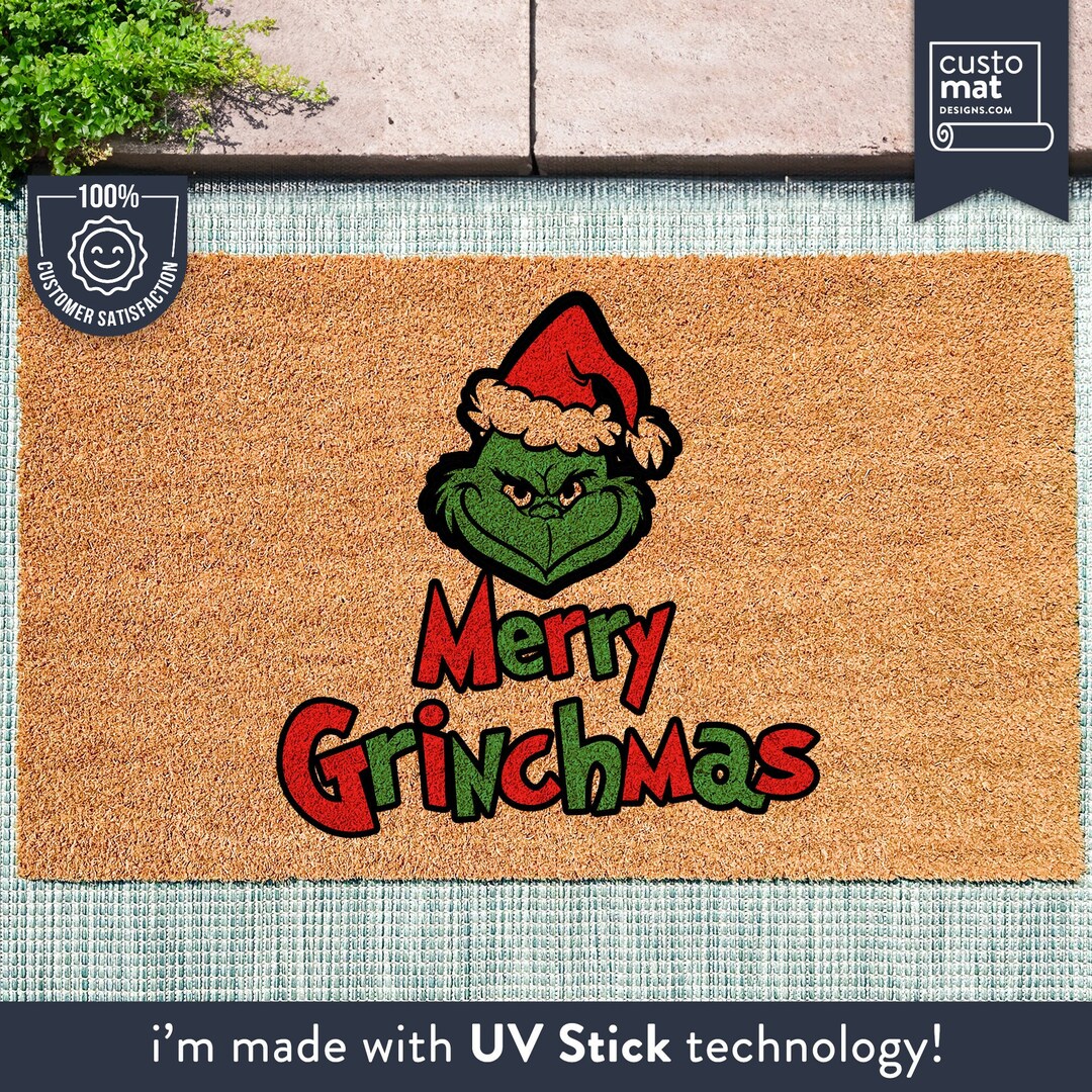 Merry Grinchmas - Grinch Home Decor - Grinch Doormat - Funny Holiday ...