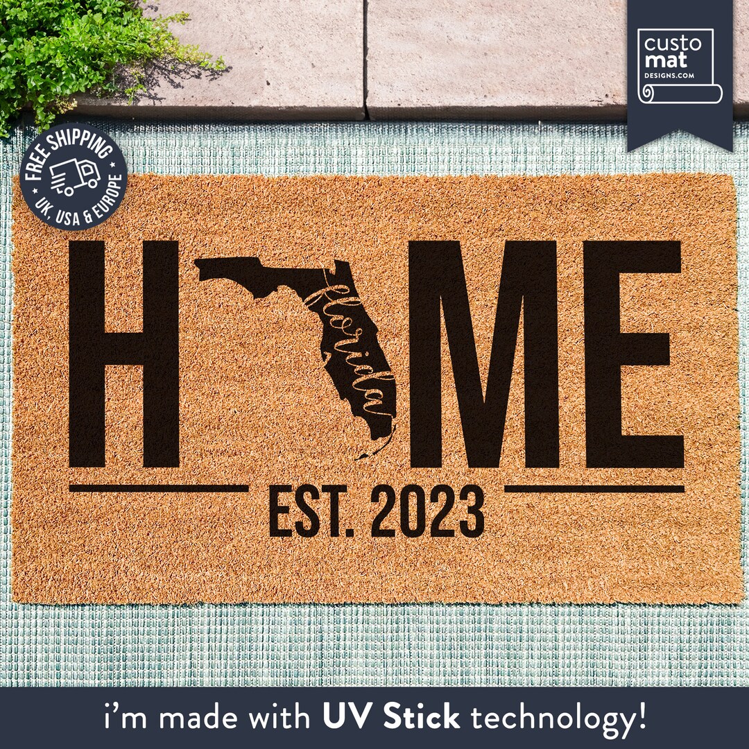 Florida State Rug - Home State Custom Door Mat - State Map Mat - Custom ...