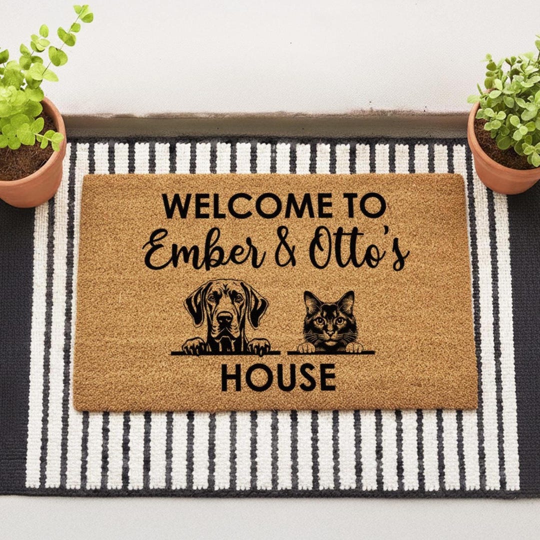 Cat Doormat Custom Artwork of Your Pet - Custom Dog Doormat ...