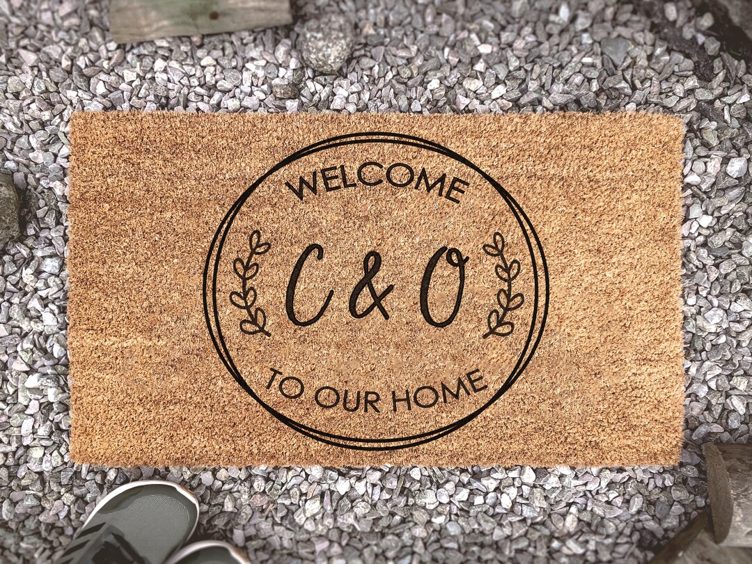 Personalized Welcome to Our Home With Initials Door Mat - Etsy