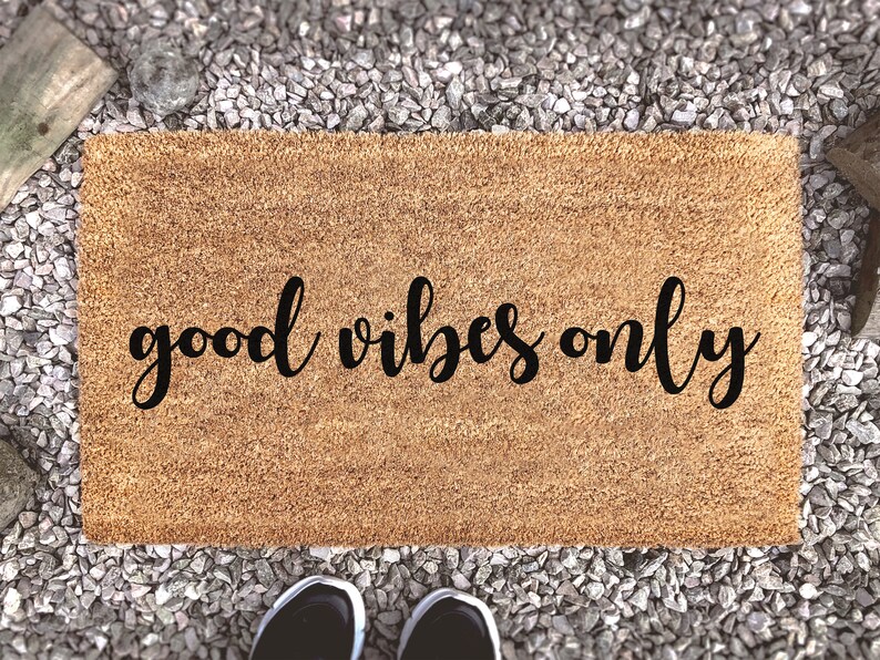 Good Vibes Only Quote Welcome Door Mat Positive Vibes - Etsy