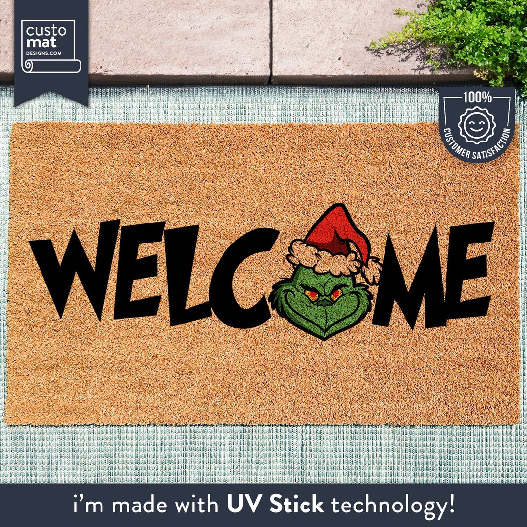 Grinch Christmas Decorations - Grinch Doormat - Funny Christmas Doormat ...