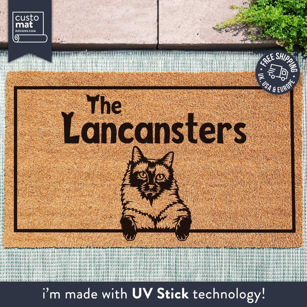 Siamese Cat Porch Rug - Custom Made Cat Breed Door Mat - Porch Décor ...