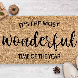 It's the Most Wonderful Time of the Year - Christmas Doormat - Holiday ...