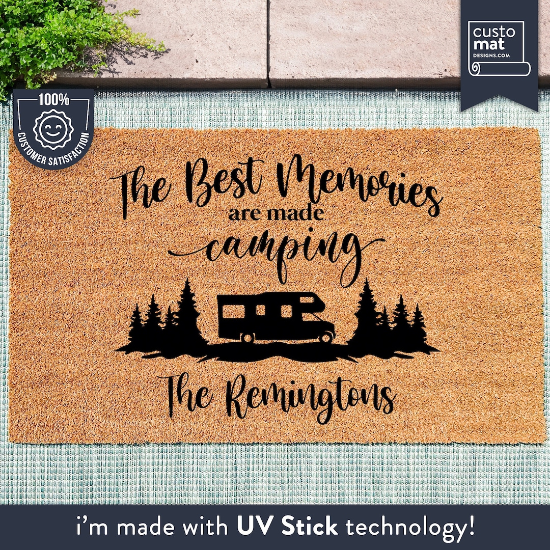 Custom Camping Doormat - Pesonalized Campsite Door Mat - Custom Coir ...