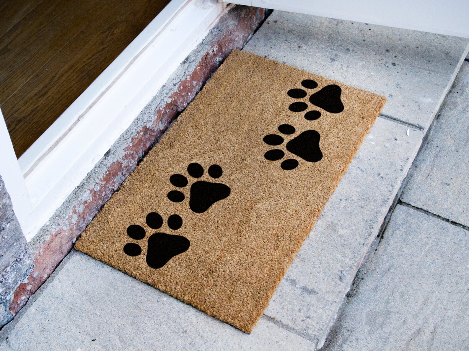 Pet Paw Print Doormat - Custom Coir Mat - Dog and Cat Door Mat - Cute ...