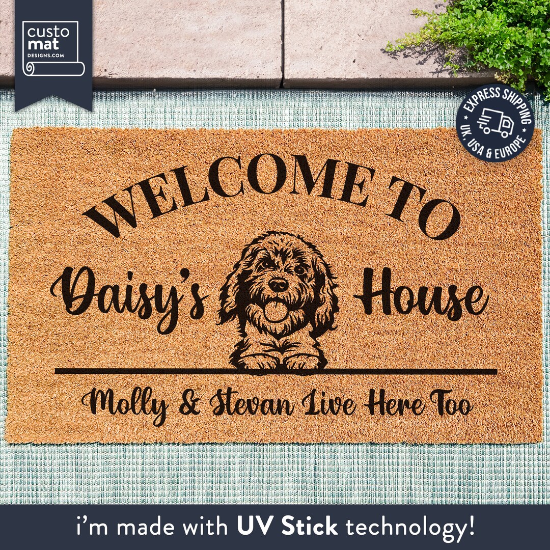 Cockapoo Doormat - Custom Dog Breed Welcome Mat for Dog Lovers ...
