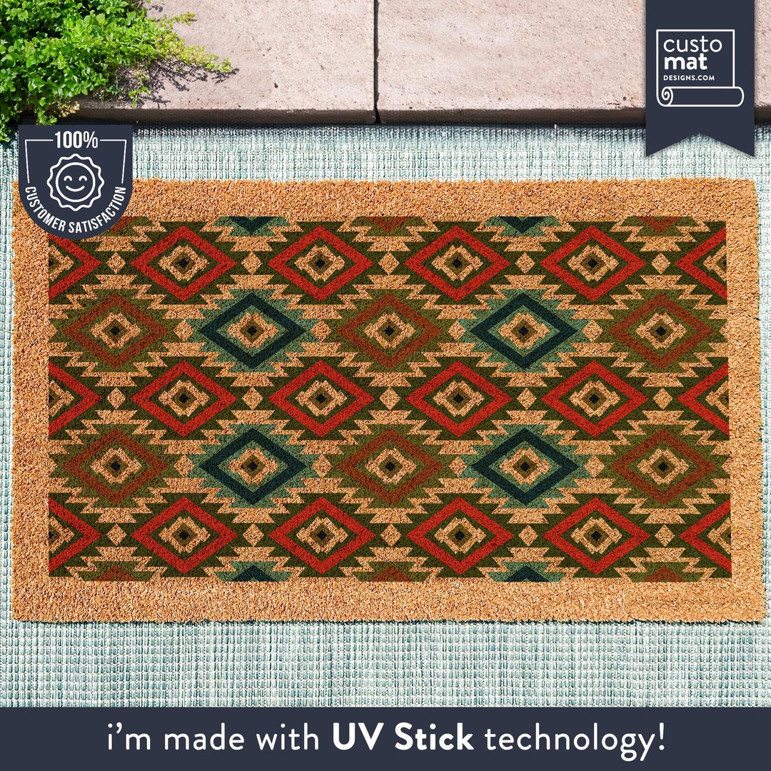 Modern Native Aztec Design Rug - Aztec Tribal Print Welcome Doormat ...