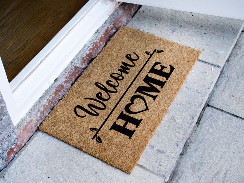 Welcome Home Coir Doormat Cute Door Mat Anniversary New Home | Etsy