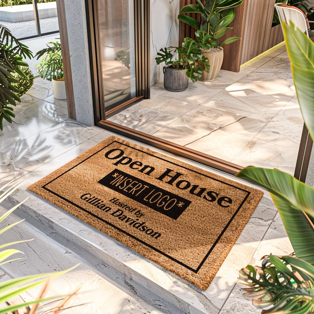 Realtor Logo Open House Hosted by Custom Welcome Doormat - Your Logo ...
