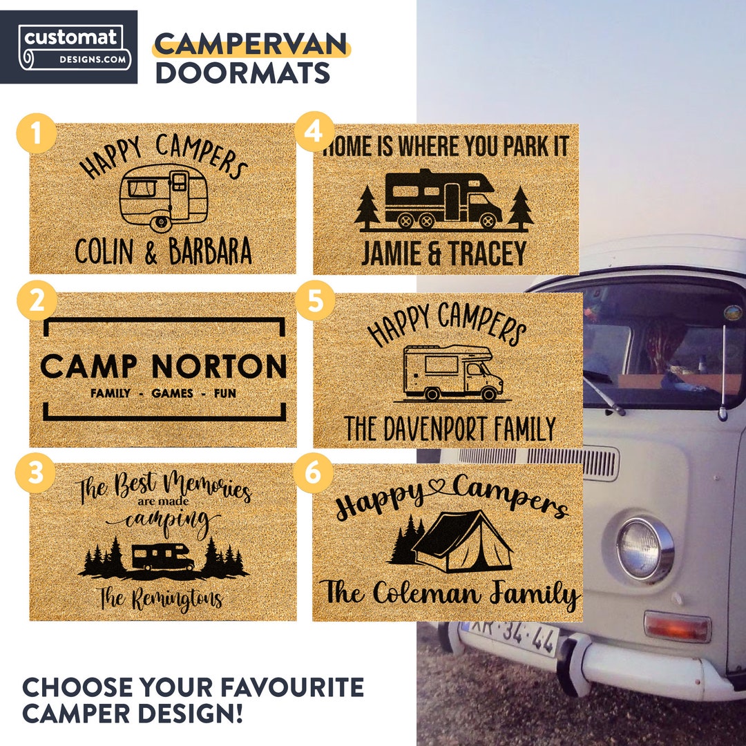 Camper Doormat - Personalized Camping Door Mat - Camper Van Gift ...